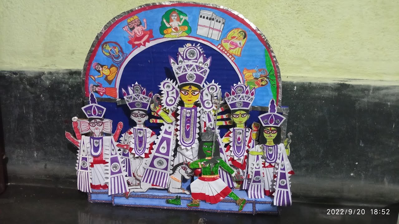 ma durga idol making with paper 2022 - YouTube