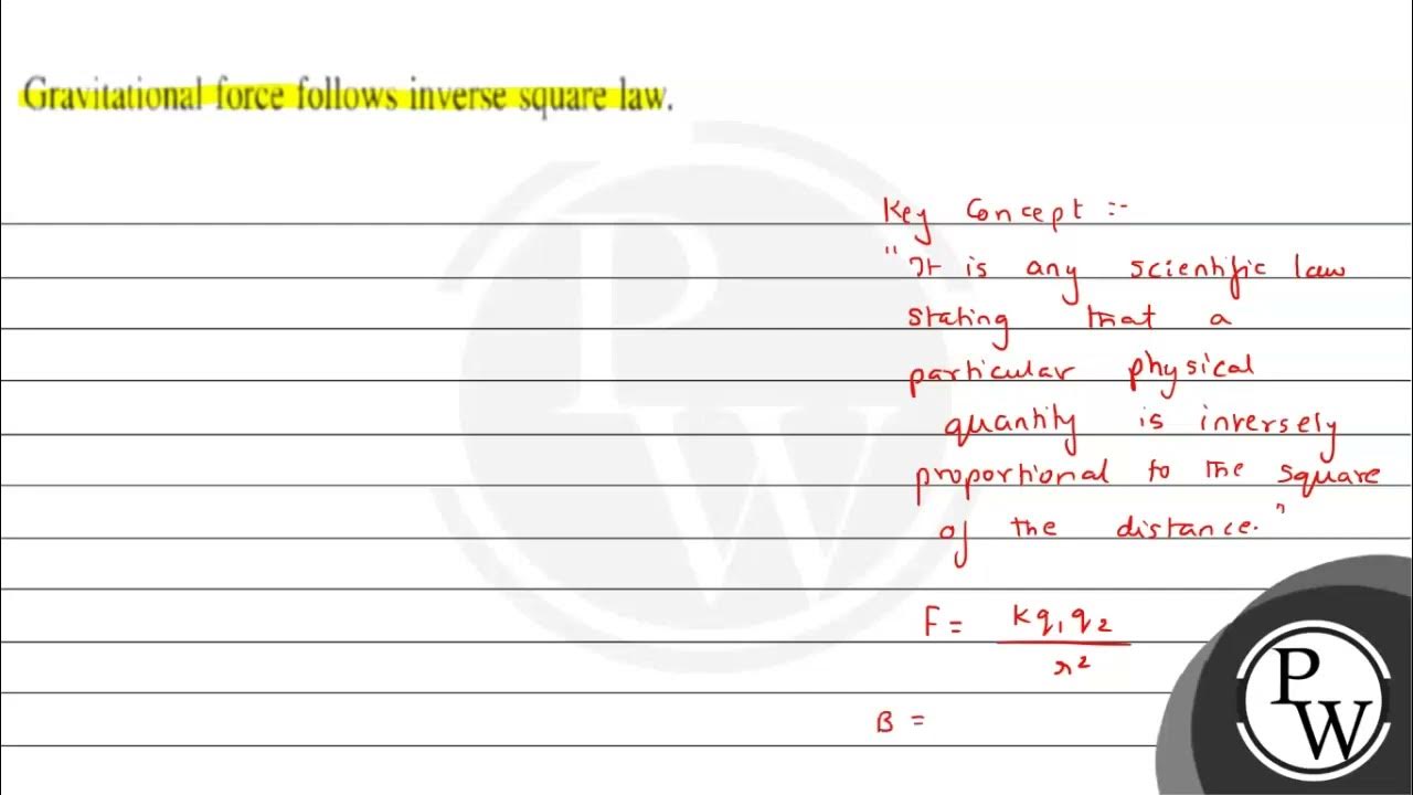 Gravitational force follows inverse square law. - YouTube