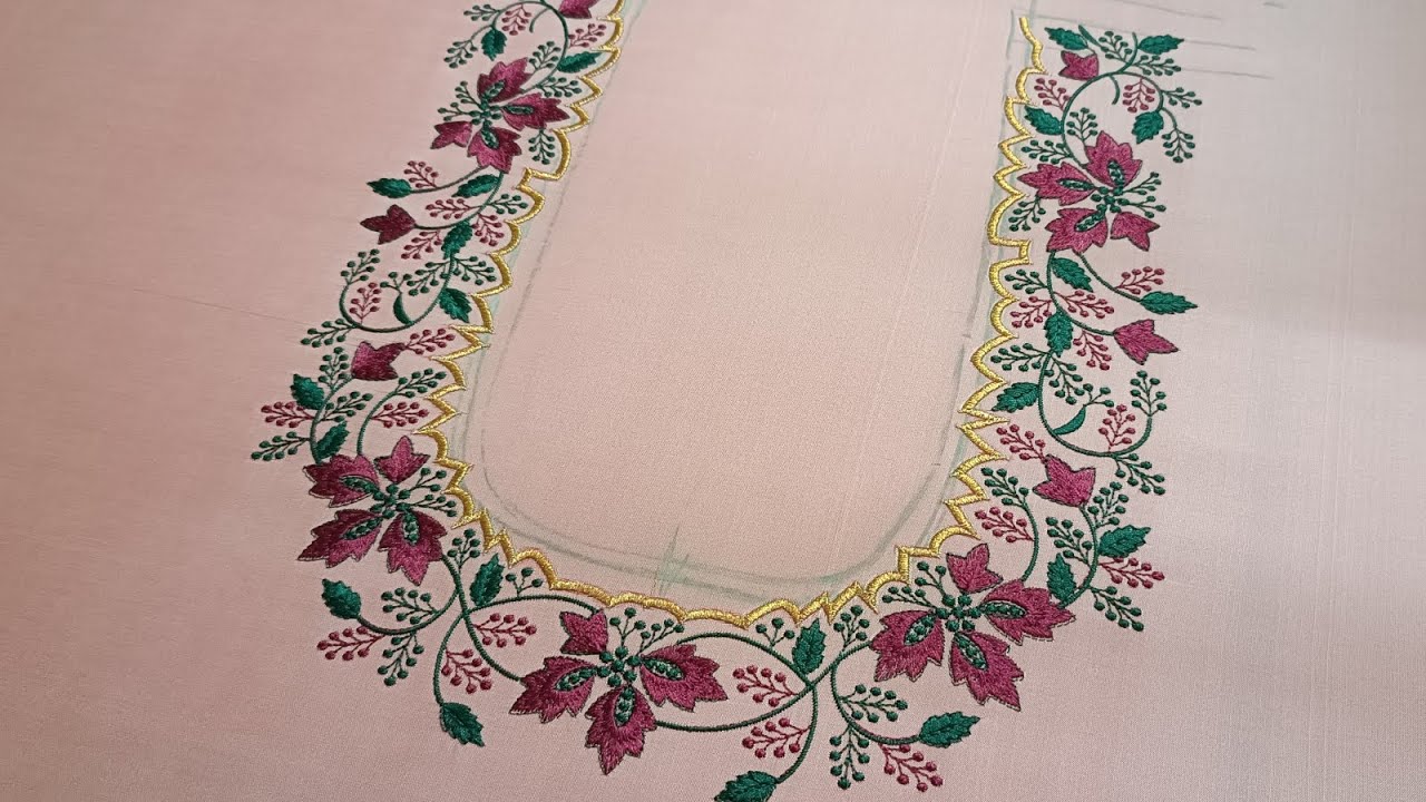 Computer embroidery machine work | Machine embroidery work | Hand ...