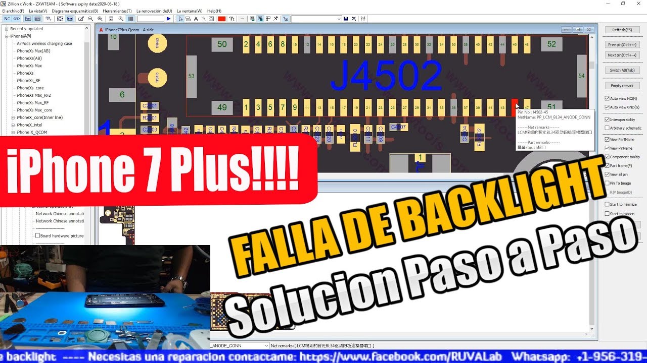 iPhone 7 Plus Falla de backlight mancha en la pantalla, solucion paso a ...