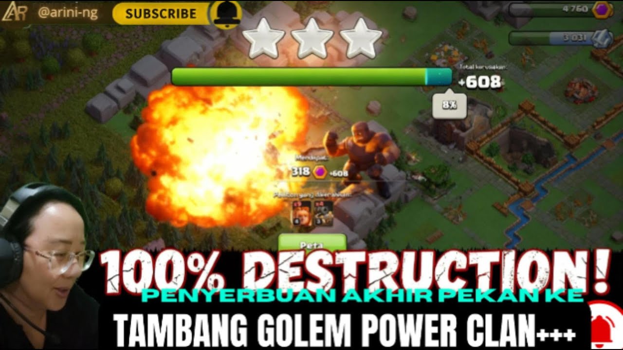 Penyerbuan akhir pekan ke Tambang Golem power clan+++ | Clash of Clans ...