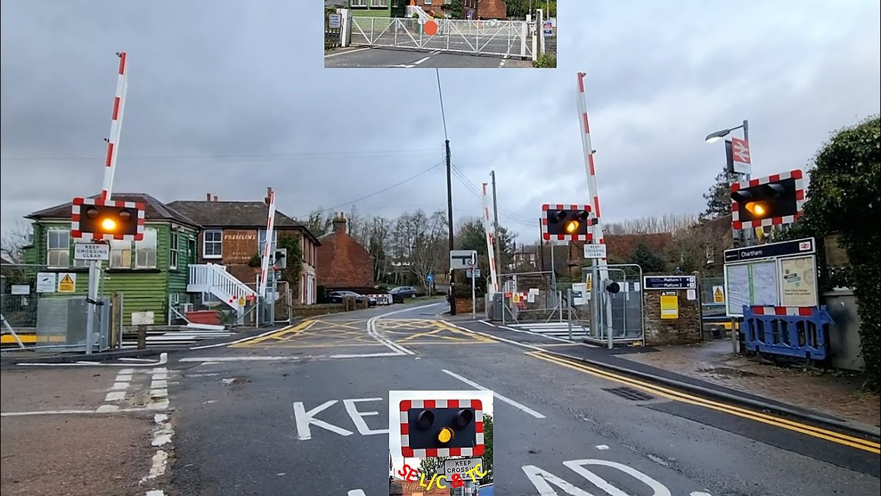 The fully-renewed Chartham Level Crossing, Kent - YouTube