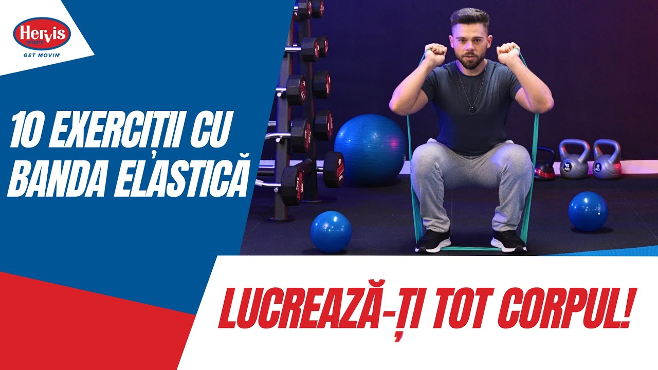 TOP 10 Exercitii cu Banda Elastica pentru Fese, Brate si Spate - YouTube