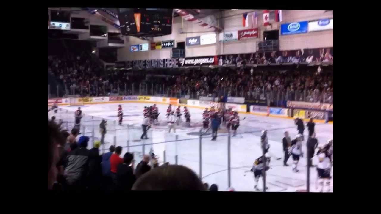 Ottawa 67s Celebrate Game 7 OT win vs Barrie Colts - YouTube