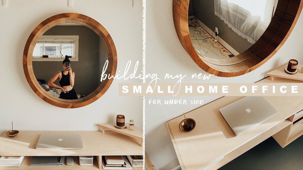 DIY Small Office Setup | Modern Plywood Desk for Less Than $100! - YouTube