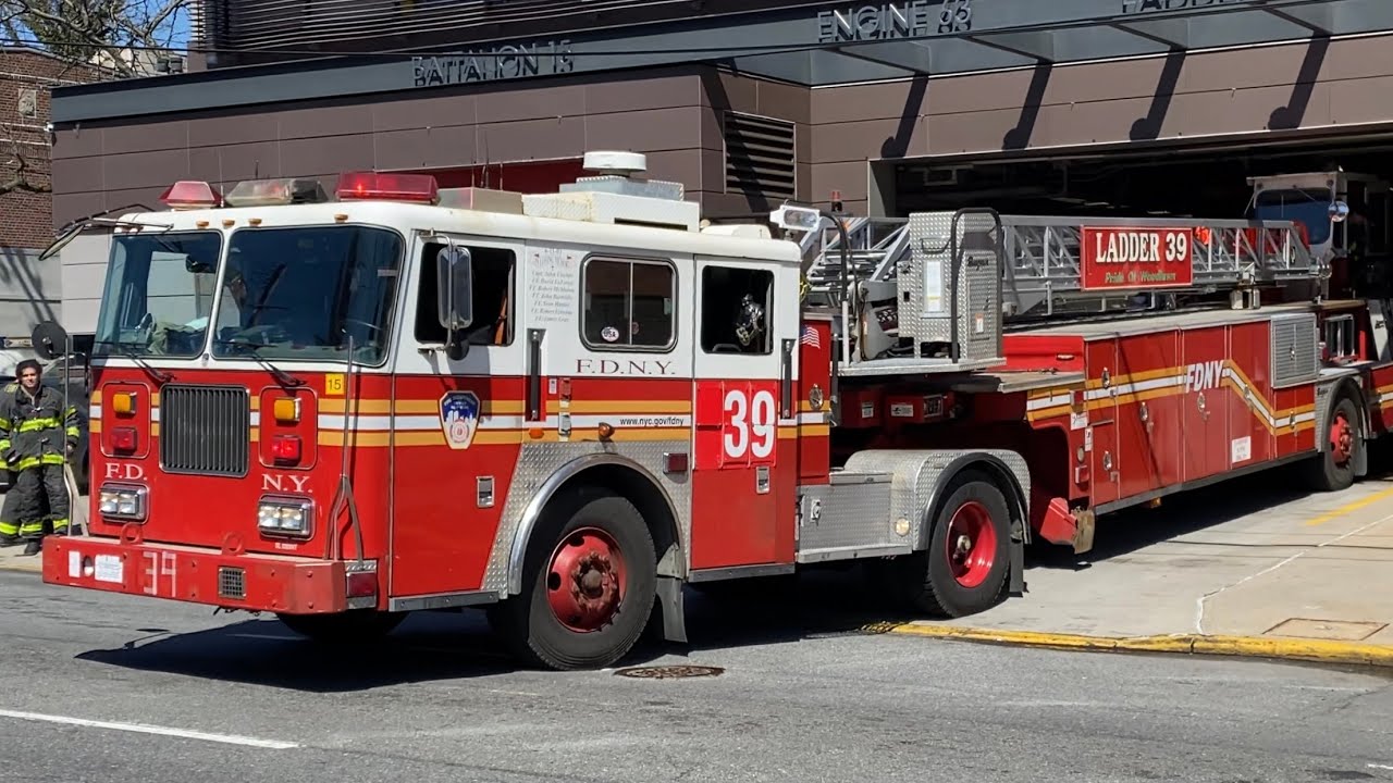 ⁴ᴷ *** THE OLDEST TILLER *** FDNY Engine 63 & Tiller Ladder 39 ...