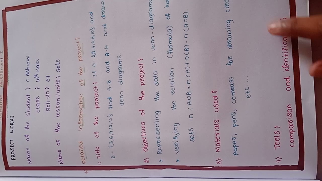 maths 10th class sets chapter project work... - YouTube