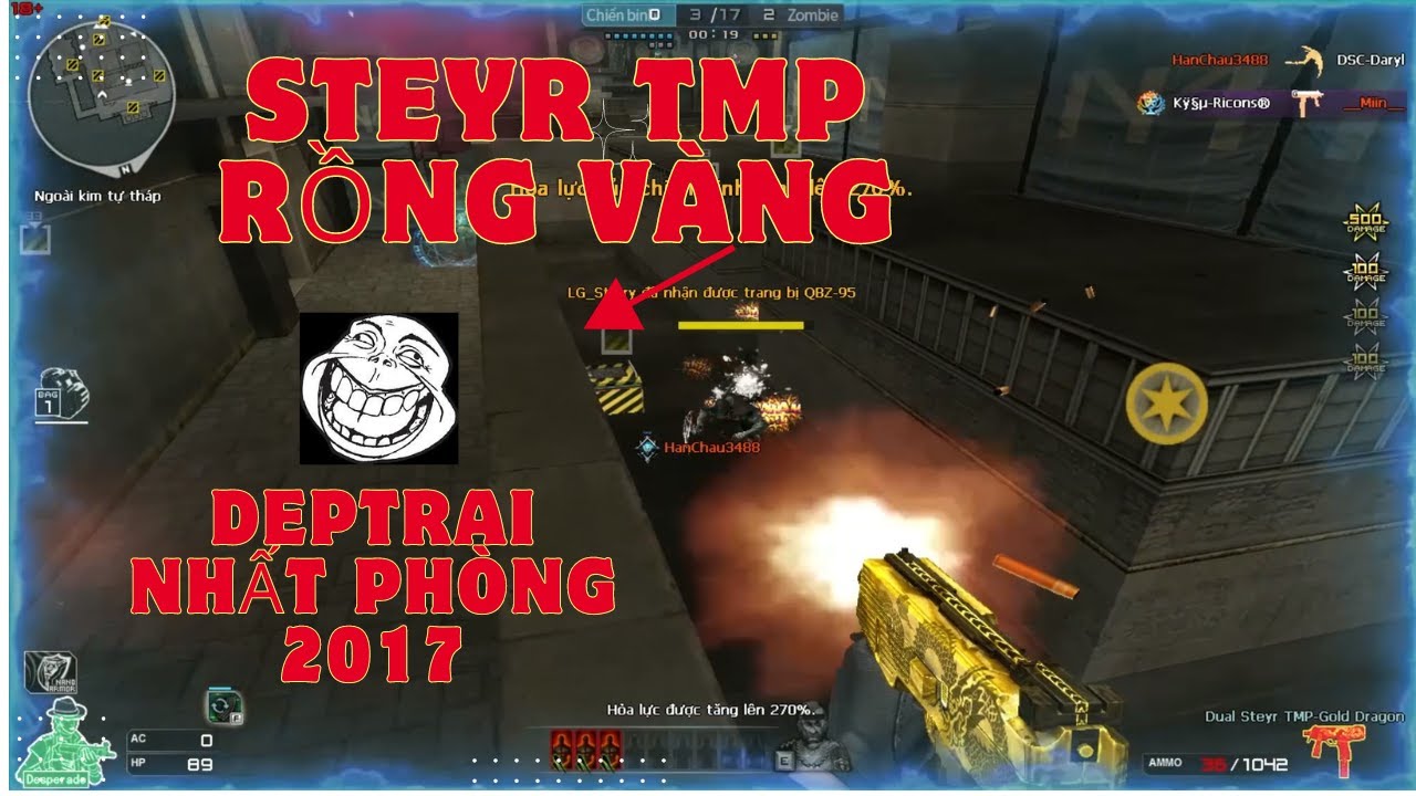 ZombieV4- Comeback zomv4 voi TMP gold Dragon - TMP Vàng Rồng - YouTube
