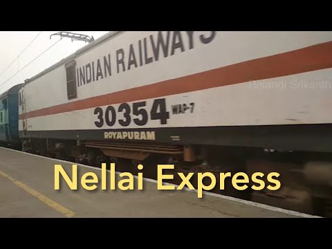 12632 Nellai Superfast Express arriving at Mambalam railway station ...