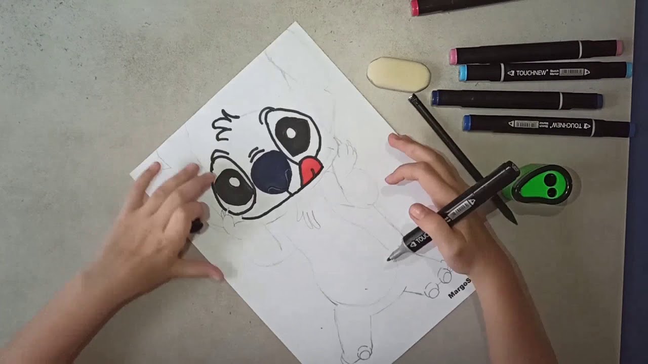 How to draw Stitch 626 | Paint ART | Step by step | Speed drawing ...