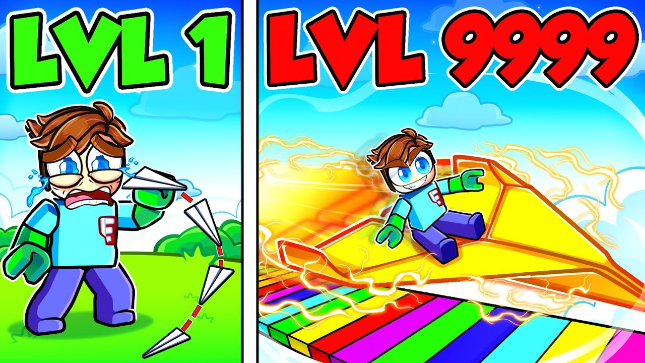 Upgrading NOOB to GOD PAPER PLANE in Roblox - YouTube