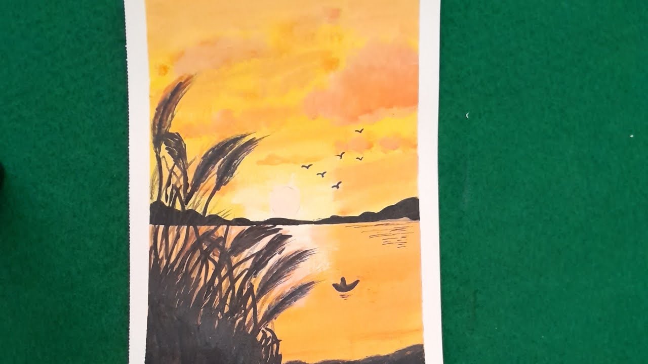 Easy Sunset for Beginners |Sunset Acrylic Painting for Beginners ...