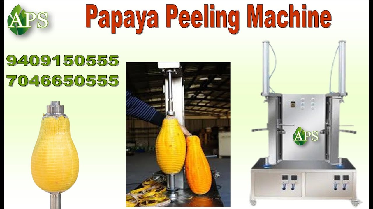 Industrial Green papaya peeling machine - YouTube