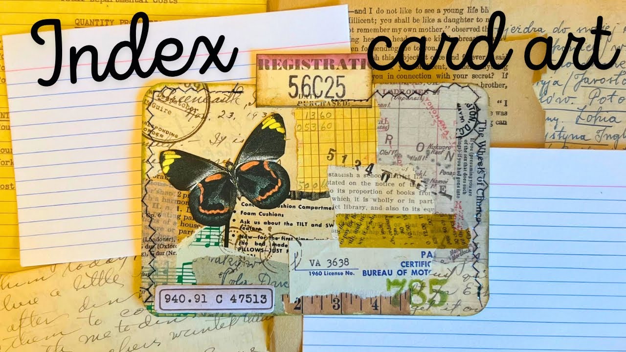 INDEX CARD Background Ideas | Vintage Style Index Card Art | Junk ...