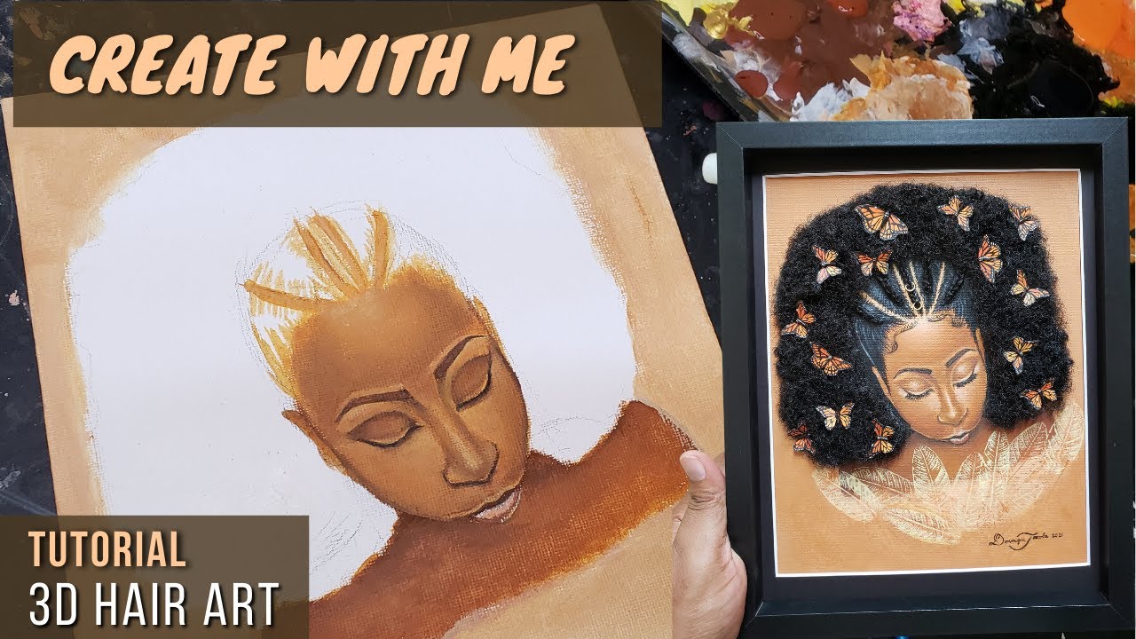 DIY 3D HAIR ART | How To Create 3D Hair Portraits | BflyByDesign - YouTube