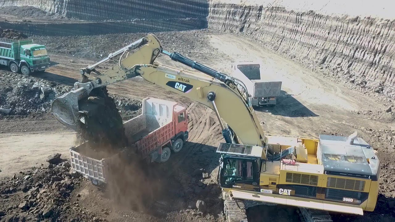 Excavators And Wheel Loaders Working On Huge Mining Areas - Mega ...