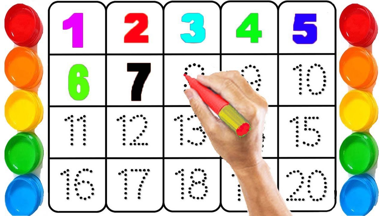Learn to count 1-20 counting 12345678910 One two three, 1 se 100 tak ...