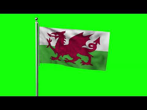 Stock Footage | Wales Waving Flag Green Screen Animation | Royalty-Free