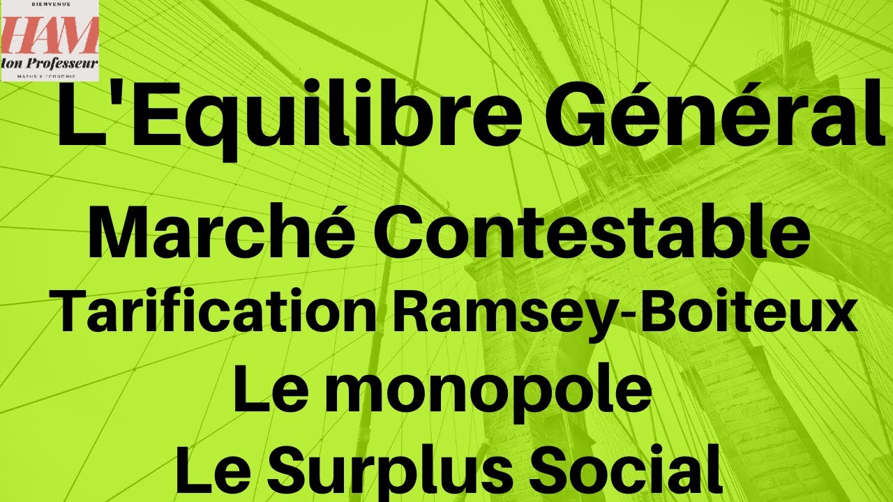 TD4-Equilibre Général-EX1:Monopole, Tarification Ramsey-Boiteux ...