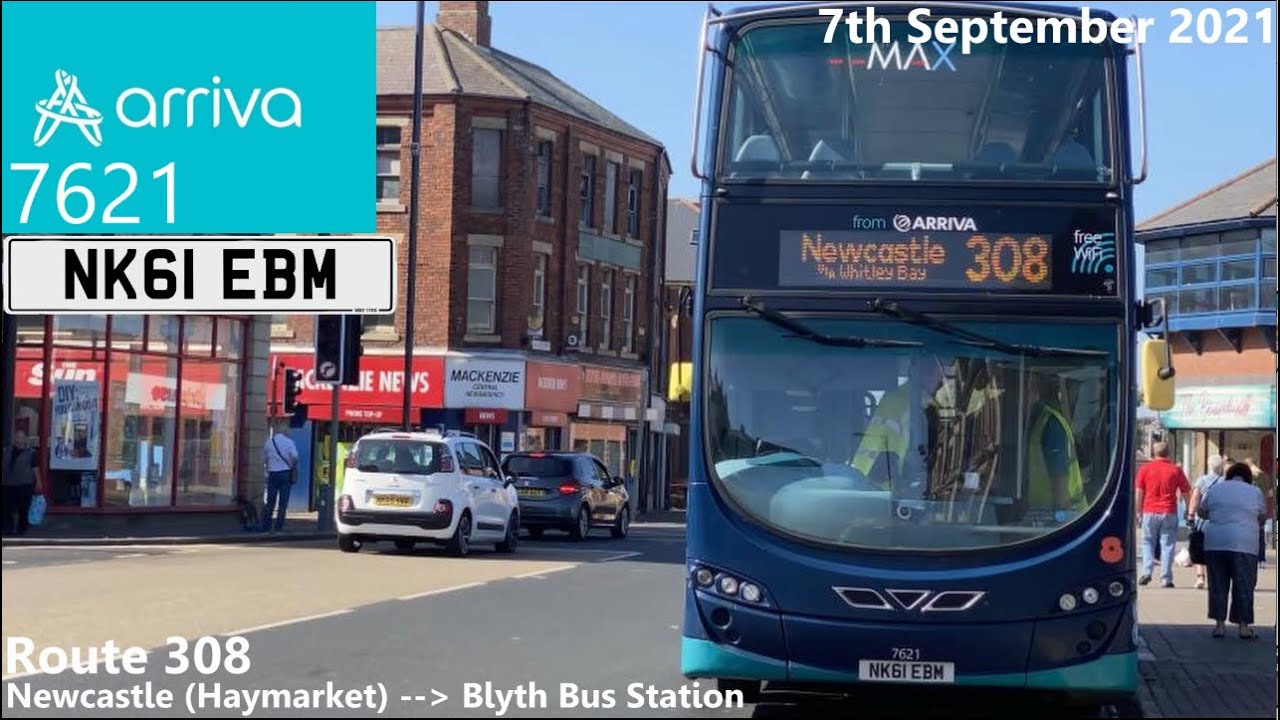 Arriva North East: 7621 on Route 308 to Blyth (UK Bus Timelapse #40 ...