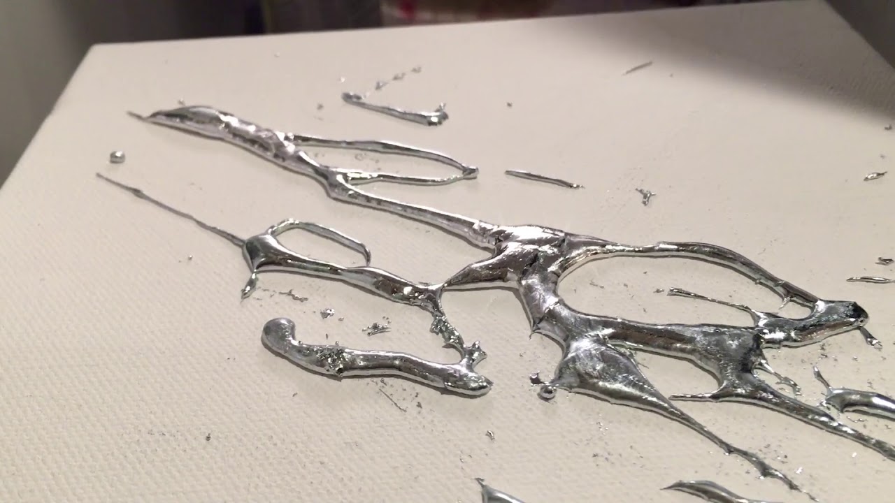 Fluid Art Pour with Gallium Metal & Acrylic Paint - YouTube