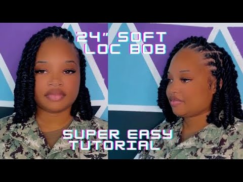 24in Soft Loc Bob 💜 VERY DETAILED Styling tutorial! - YouTube
