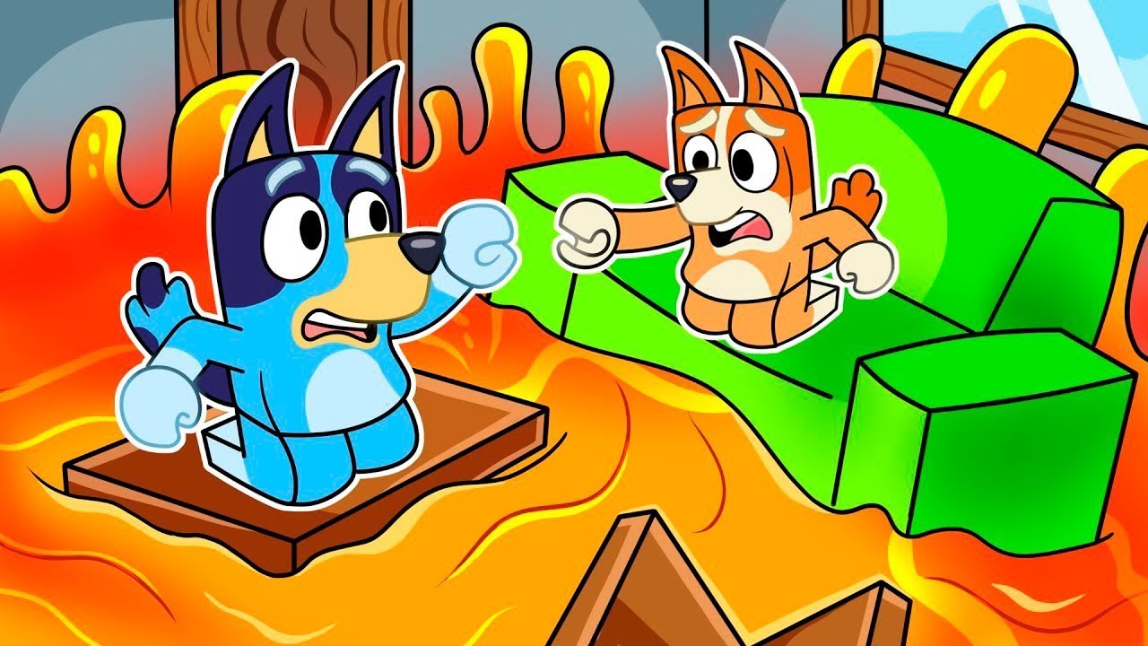 THE FLOOR IS LAVA WITH BLUEY AND BINGO in ROBLOX 😨🔥 - YouTube