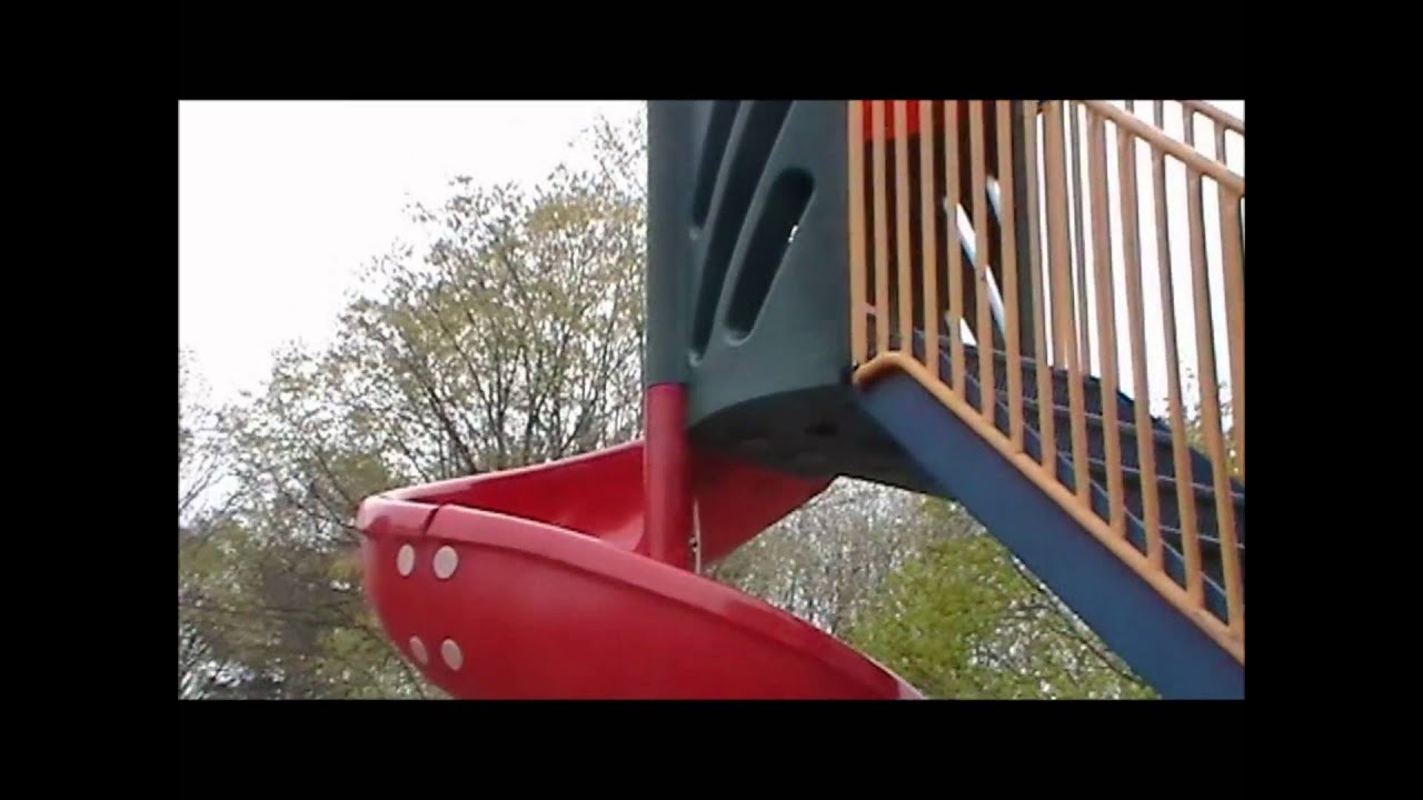Hilarious child goes upside down on slide - YouTube