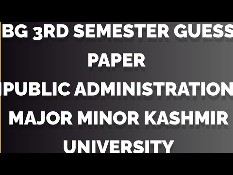 BG 3rd semester guess paper public administration major minor - YouTube