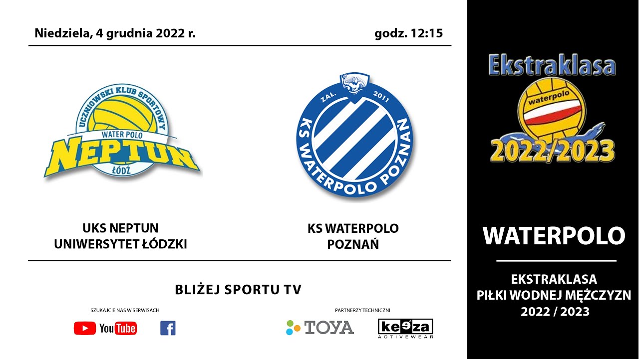 Ekstraklasa Piłki Wodnej - UKS Neptun UŁ - KS Waterpolo Poznań - YouTube