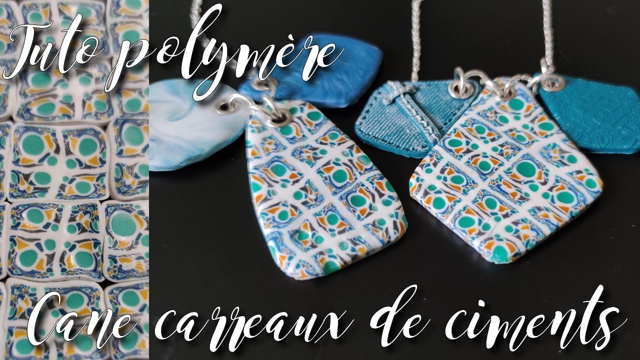 Tuto Polymère - Cane carreaux de ciments - YouTube