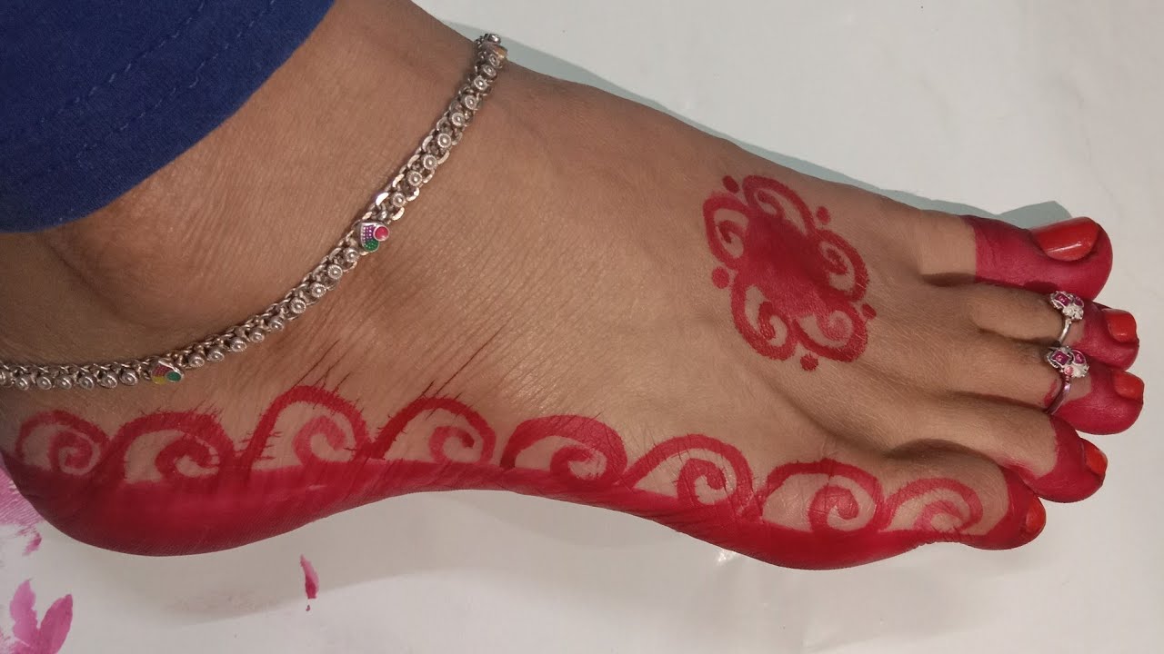 Simple Aalta Design, बहुत ही सुन्दर And easy Aalta Design, Amita Garima ...