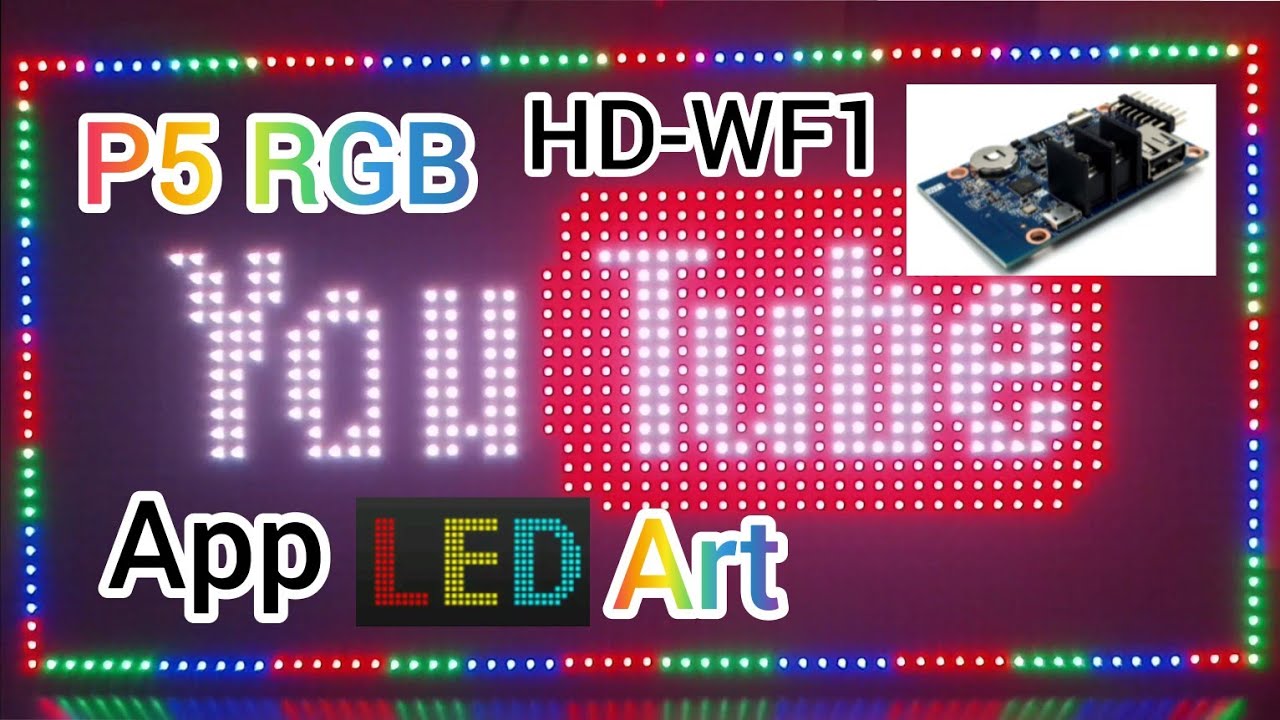 Test Panel P5 RGB Controller Huidu HD-WF1. App LedArt - YouTube