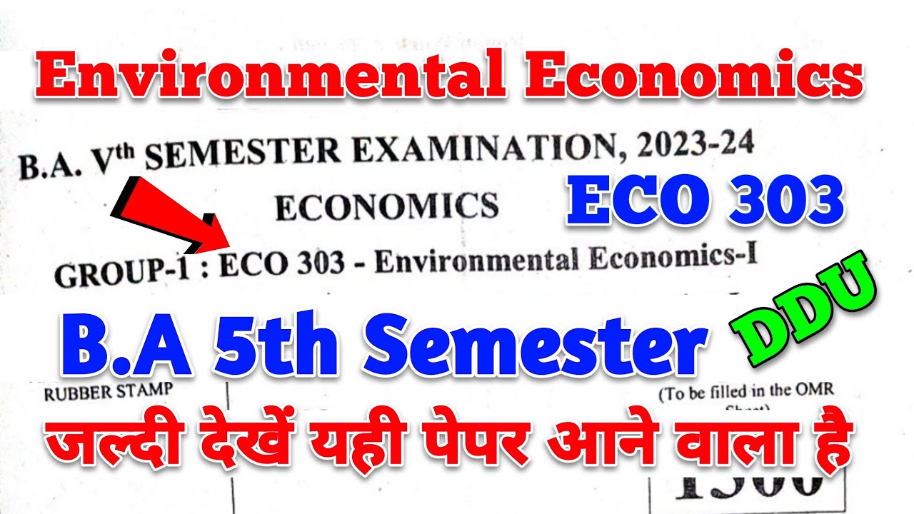 BA 5th semester environmental economics question paper | eco 303 5th ...