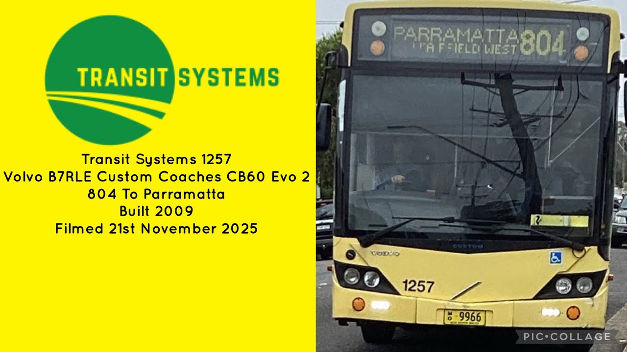 Transit Systems (1257) Volvo B7RLE Custom Coaches CB60 Evo 2 804 To ...