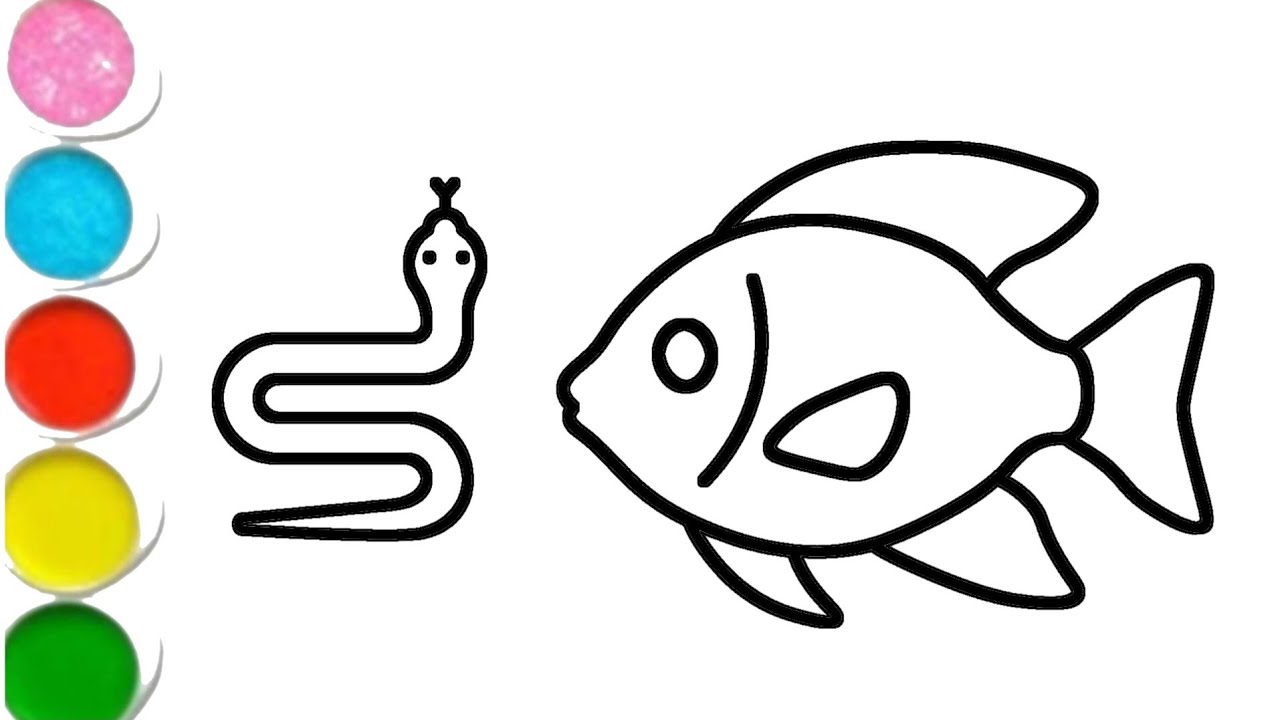 Fish drawing for kids / How to draw a fish / kids video - YouTube