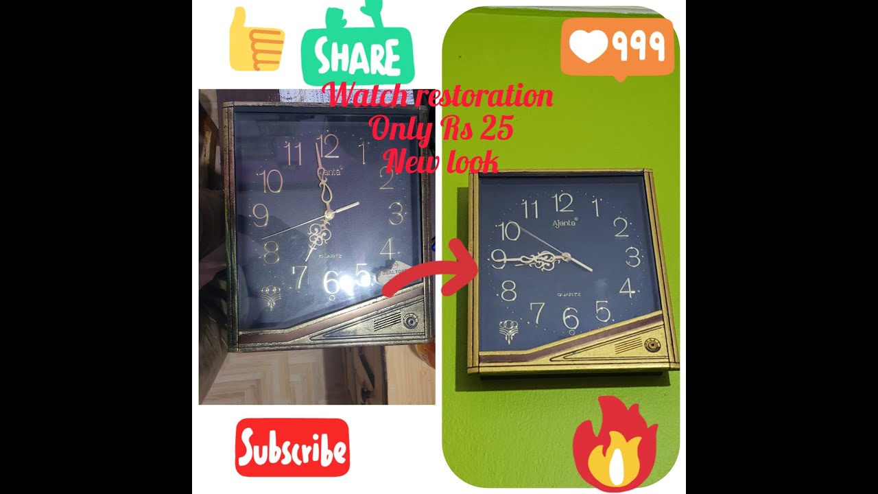 How to recolor your old watch|Metallic acrylic paint in watch|Décor ...