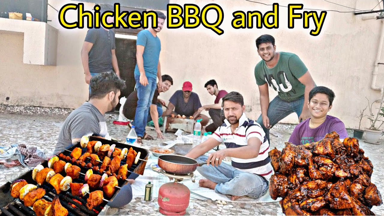 BBQ with friends OUTDOOR || CHICKEN BBQ and CHICKEN FRY || REPUBLIC DAY ...