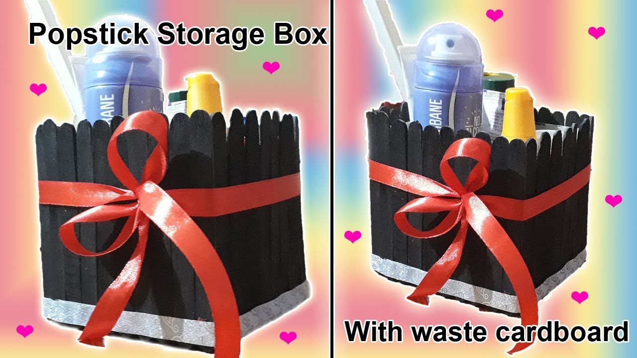 DIY Storage Box With Pop sticks & Cardboard | Niya Kumar - YouTube