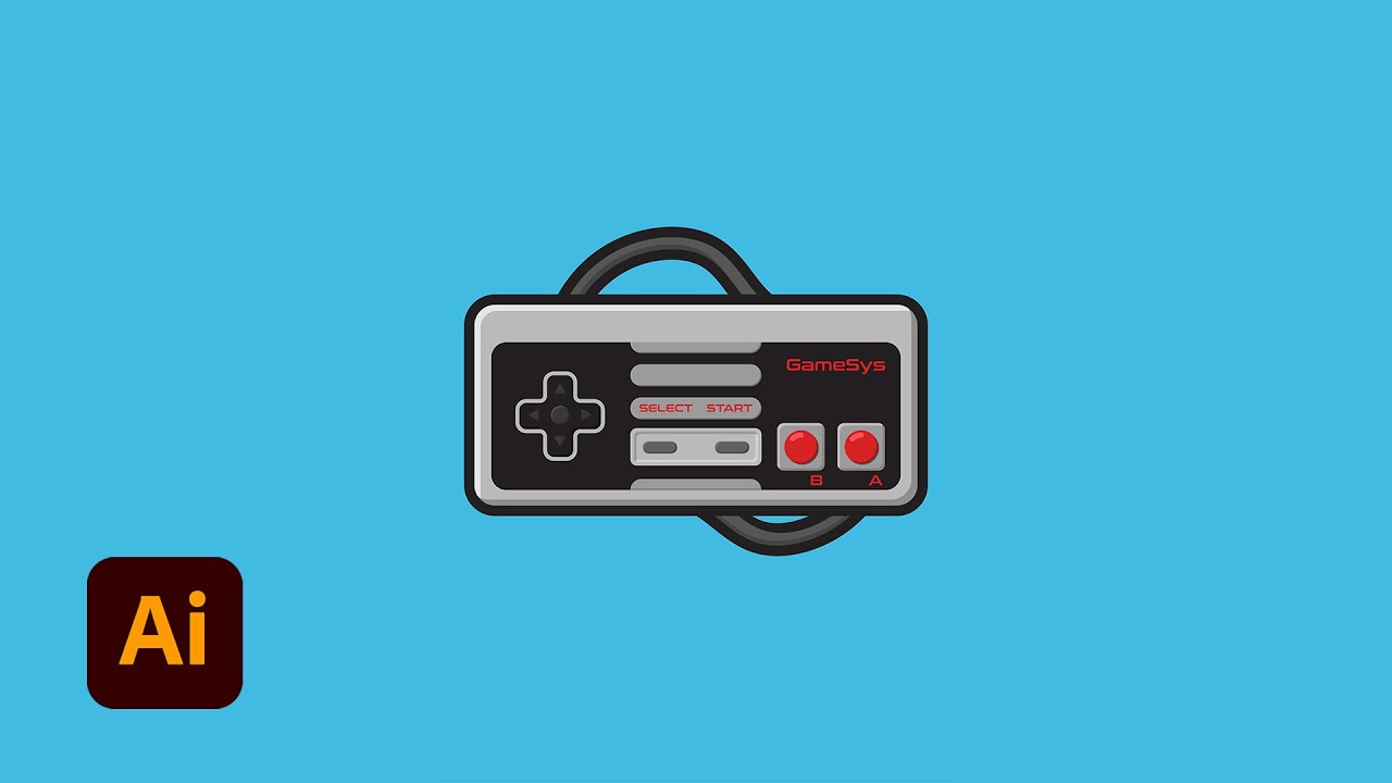 Drawing the Nintendo Entertainment System (NES) Controller (Adobe ...