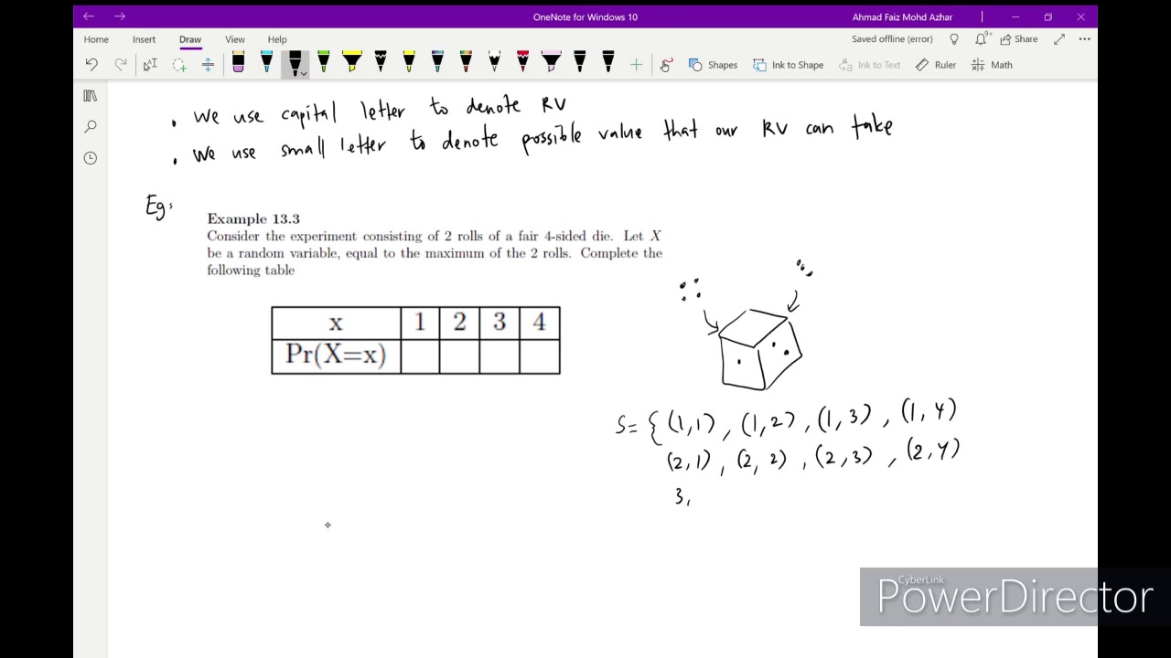 Discrete Random Variable And Cumulative Distribution Function Youtube