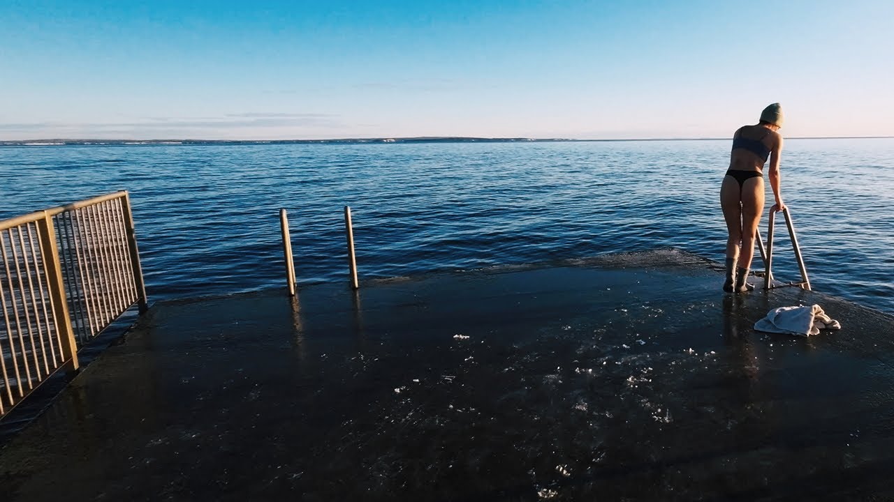 Winter walk and ice bath 🏊‍♀️ Norway 4K - YouTube