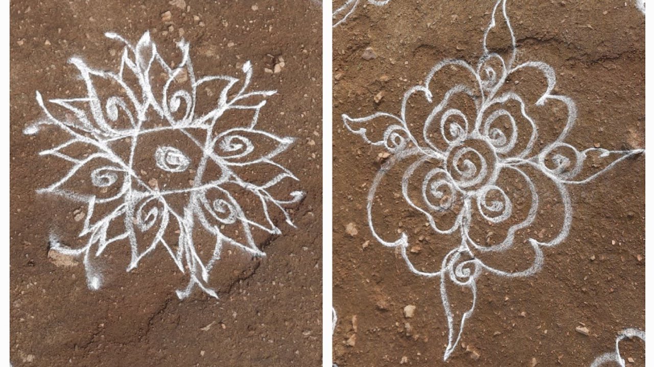 Simple rangoli without dots#rangoli#muggulu#easyrangoli l#indianrangole ...