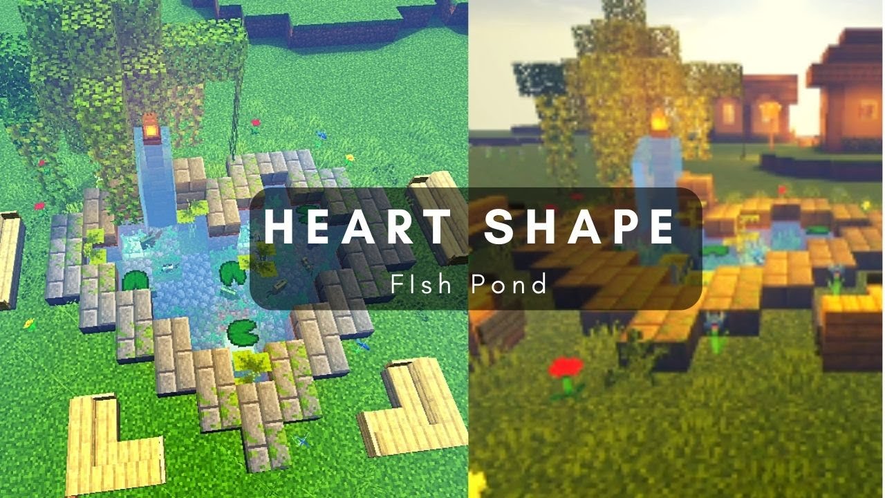 Minecraft: Heart Shape Fish Pond Build Tutorial - YouTube