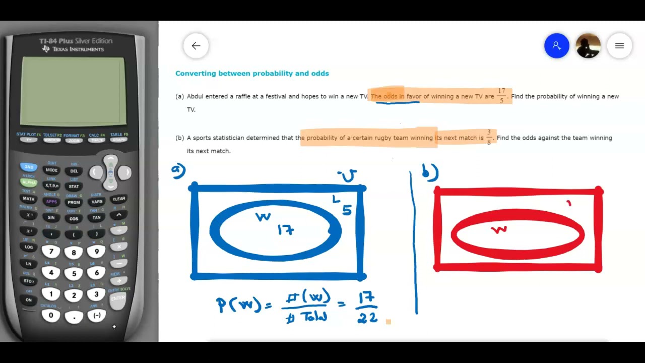 Converting between probability and odds - YouTube