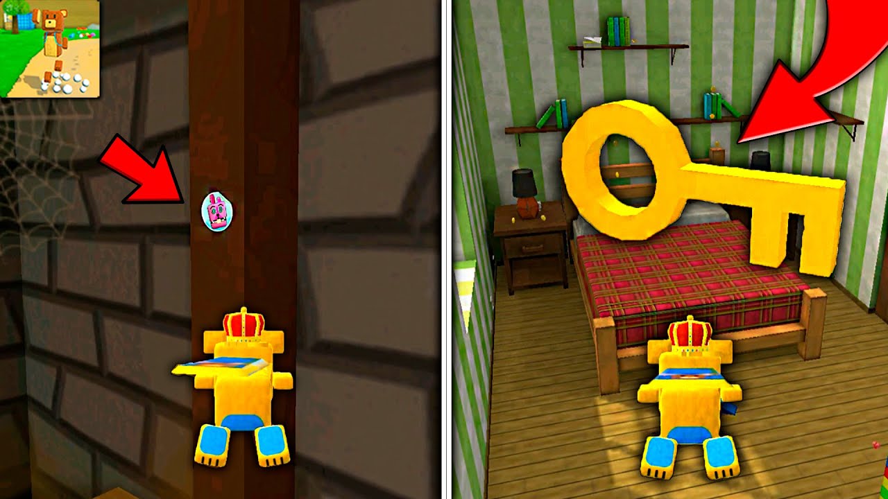 Giant Golden Key And Secret Sticker In The Basement Super Bear ...