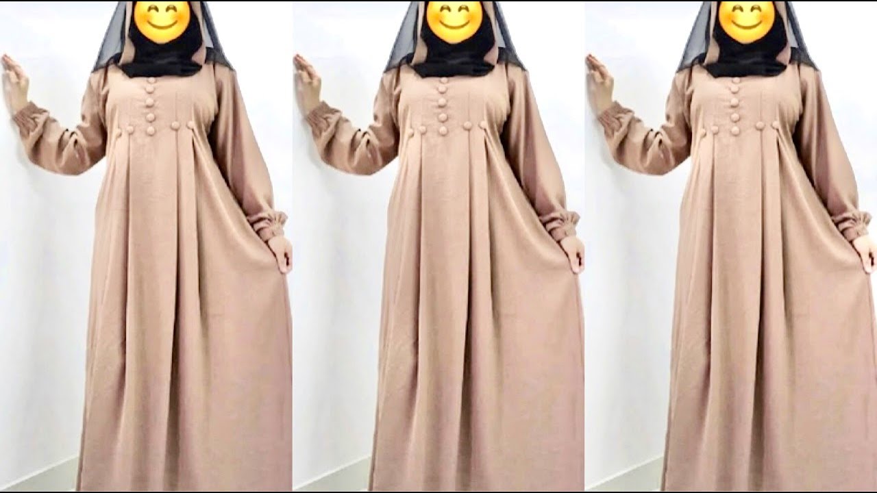 Ready made Style Plated Abaya With Elastic Sleeves Cutting & Stitching ...