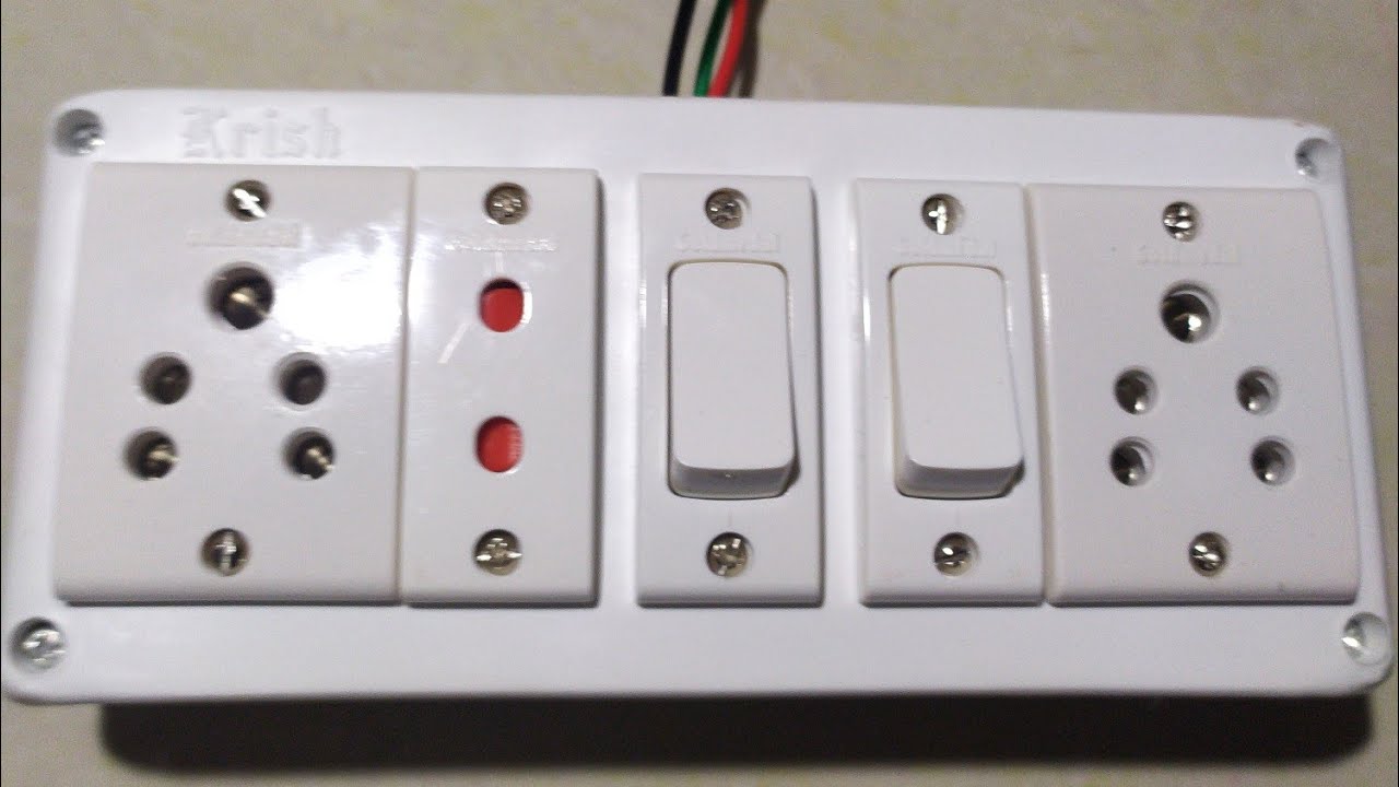 2 switch 2 5pin 1 2pin socket connection | electric extension board ...