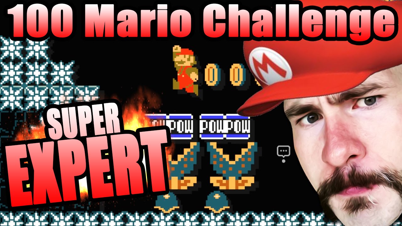 10 LIFE SKIP CHALLENGE ~ Super Mario Maker [100 MARIO SUPER EXPERT ...