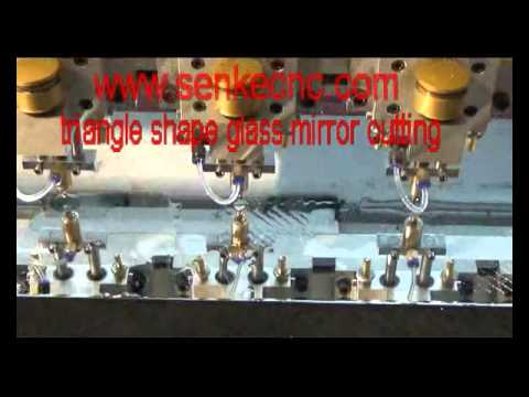 triangle shape glass mirror cutting - YouTube